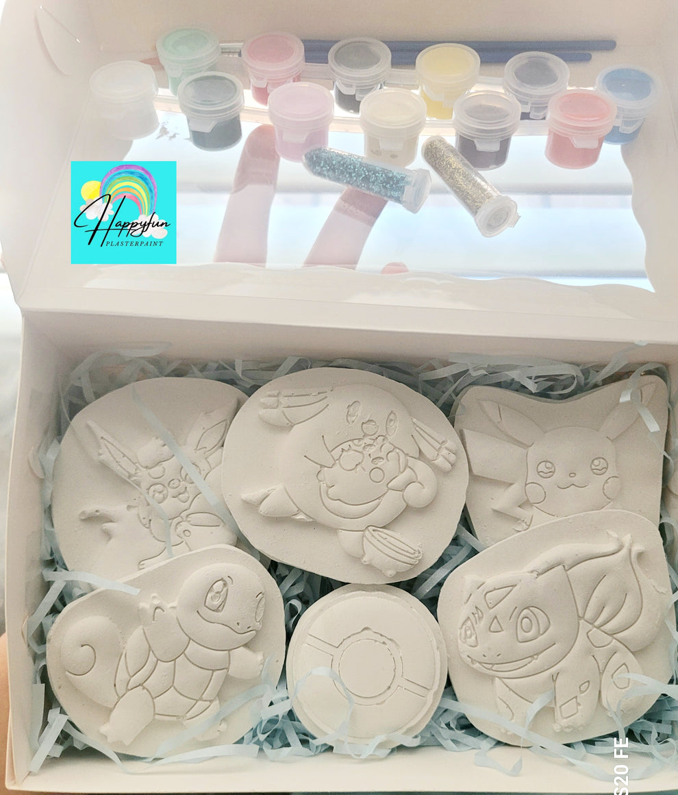 Pikachu Pokemon characters Plaster Painting cartoon kids gifts box ...