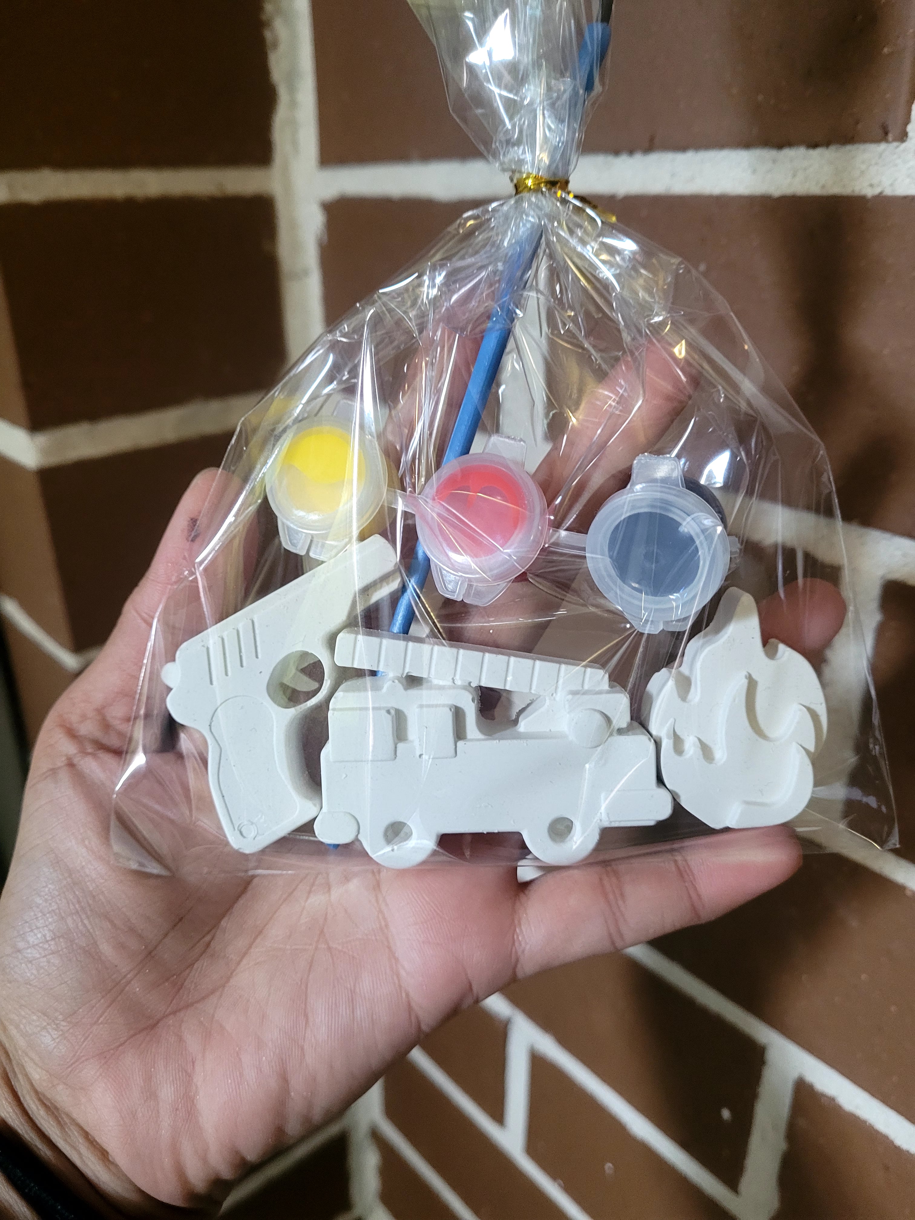Mini Fire truck car Tools boy plaster painting party Favor favour tool ...